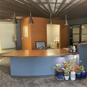Curved front welcome desk at Summit’s Missoula office – Summit ...